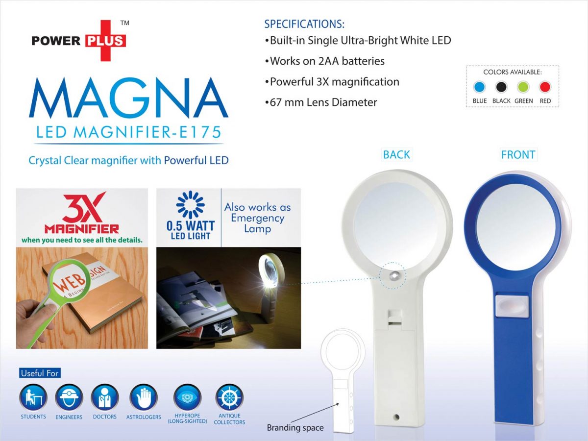Magna: Magnifier With Lamp Function( With Half Watt LED) - Power Plus store