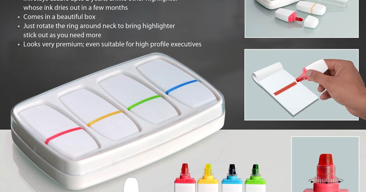 4 pc gel highlighter set in a box - Power Plus Store