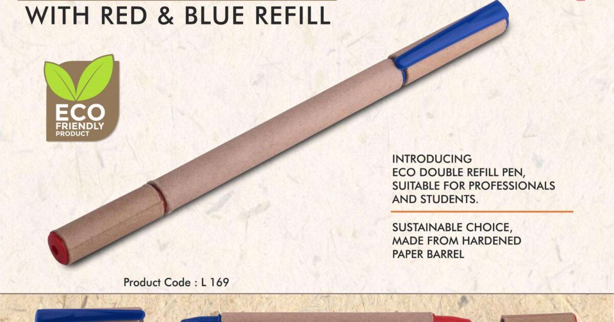 Eco Double refill Pen with Red & Blue refill - Power Plus Store