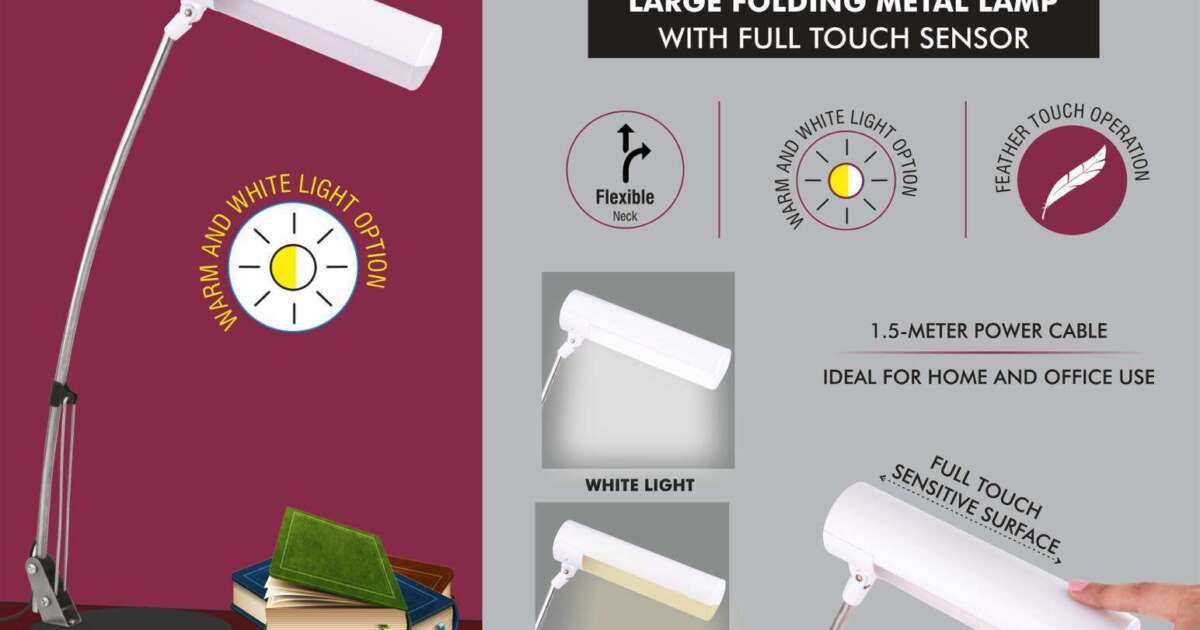 LumiTouch: Large folding Metal lamp with Full touch sensor | Warm and ...