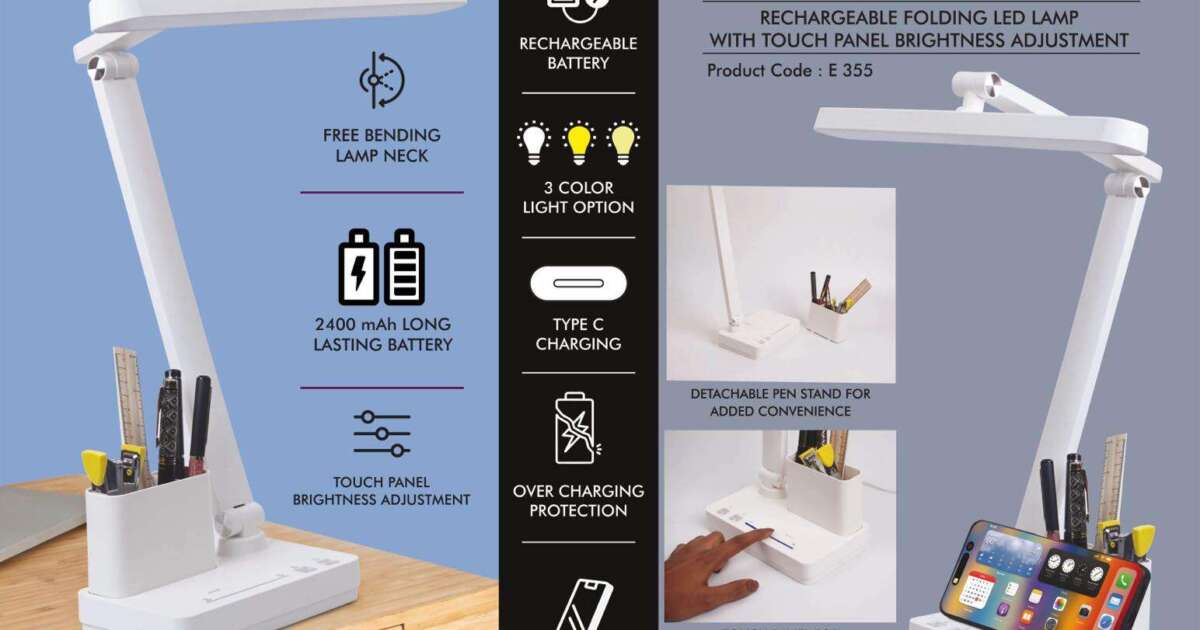 Boss : Rechargeable Folding LED lamp with Touch panel Brightness ...