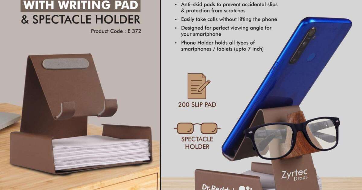 Phone stand with Writing pad & Spectacle holder | 200 writing sheets ...