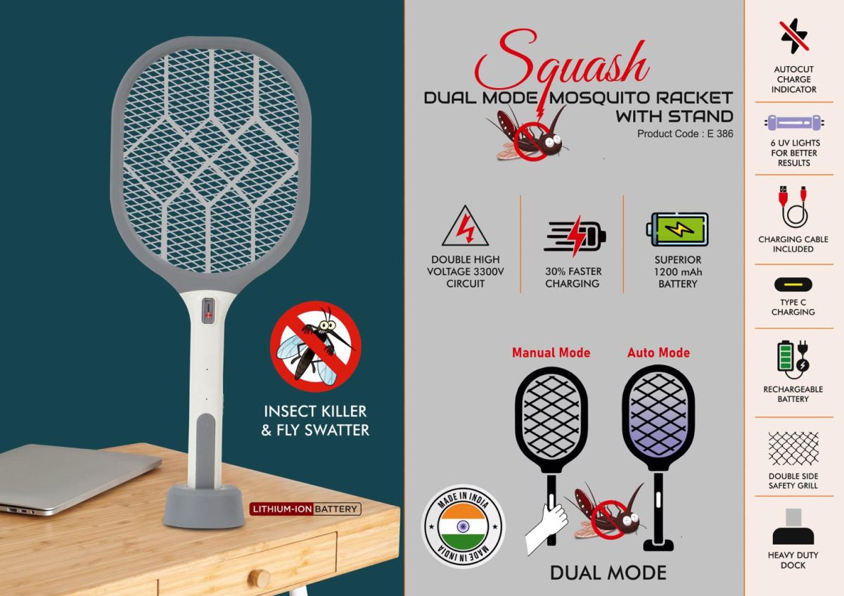 Squash: Dual Mode Mosquito racket with stand | UV Light I Insect Killer ...