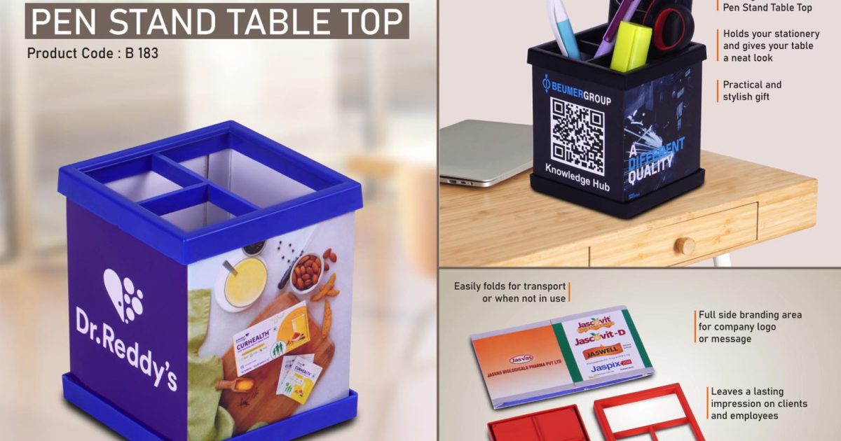 Folding Customized Pen Stand Table Top | Folds for transport or when ...