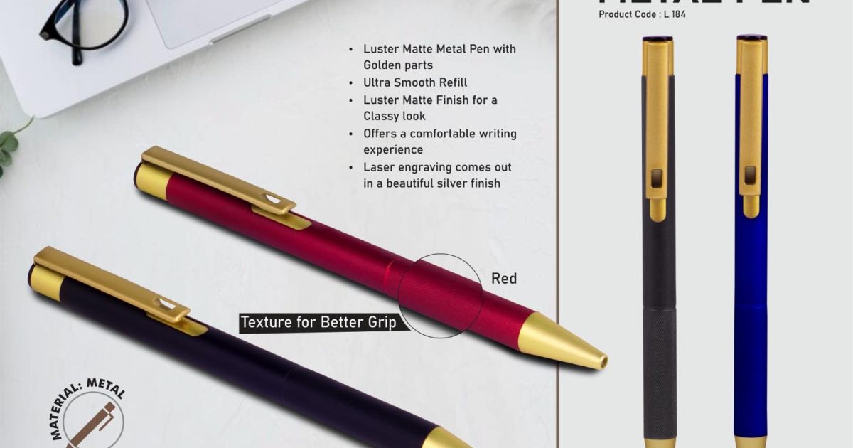 Luster matte Metal Pen with Golden parts - Power Plus Store
